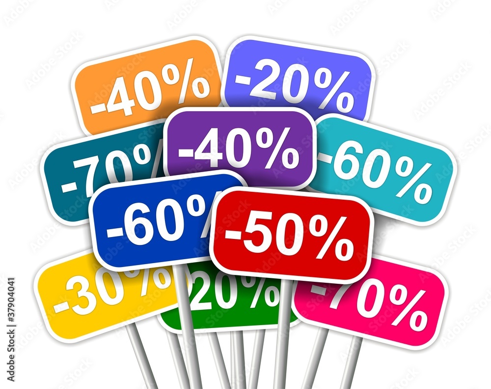 REBAJAS - DESCUENTOS vector de Stock | Adobe Stock