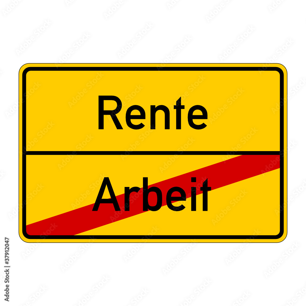 ortsschild arbeit rente I Stock-Vektorgrafik | Adobe Stock