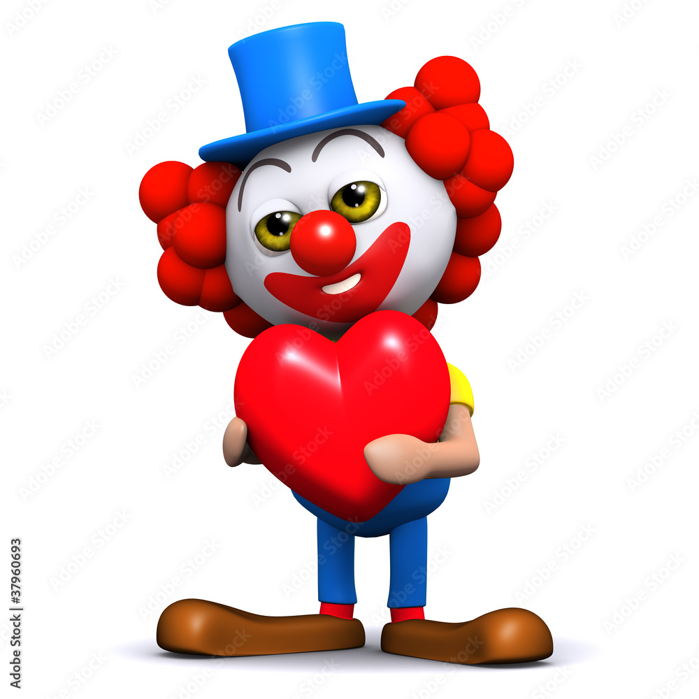 3d Clown Love Heart Stock Illustration | Adobe Stock