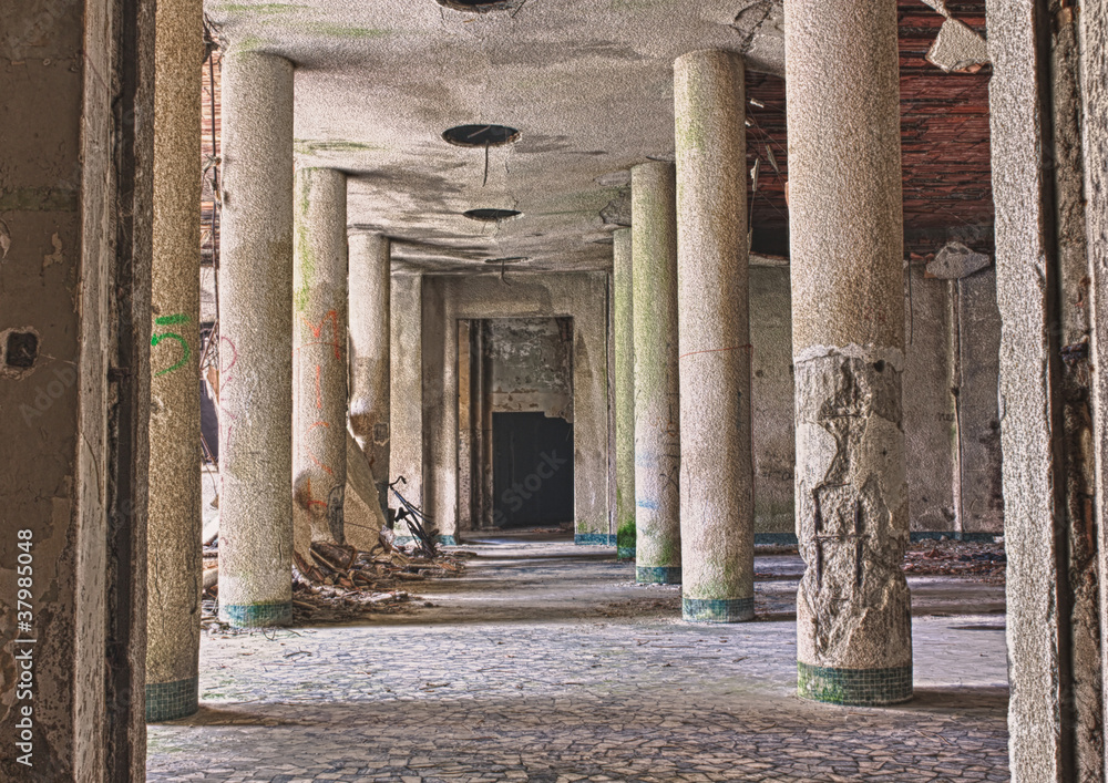 destroyed hall Stock Photo | Adobe Stock