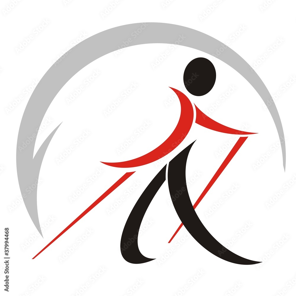 nordic walking logo stilizzato Stock Vector | Adobe Stock