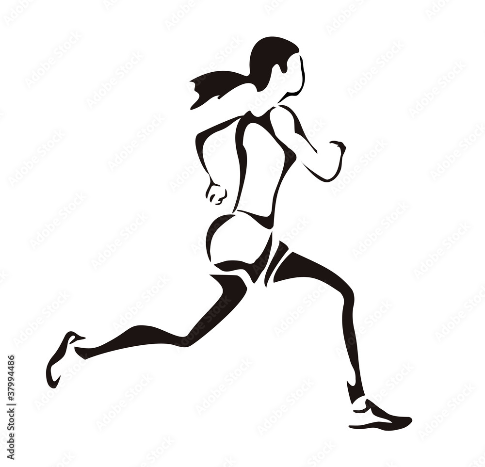 woman running silhouette Stock Vector | Adobe Stock