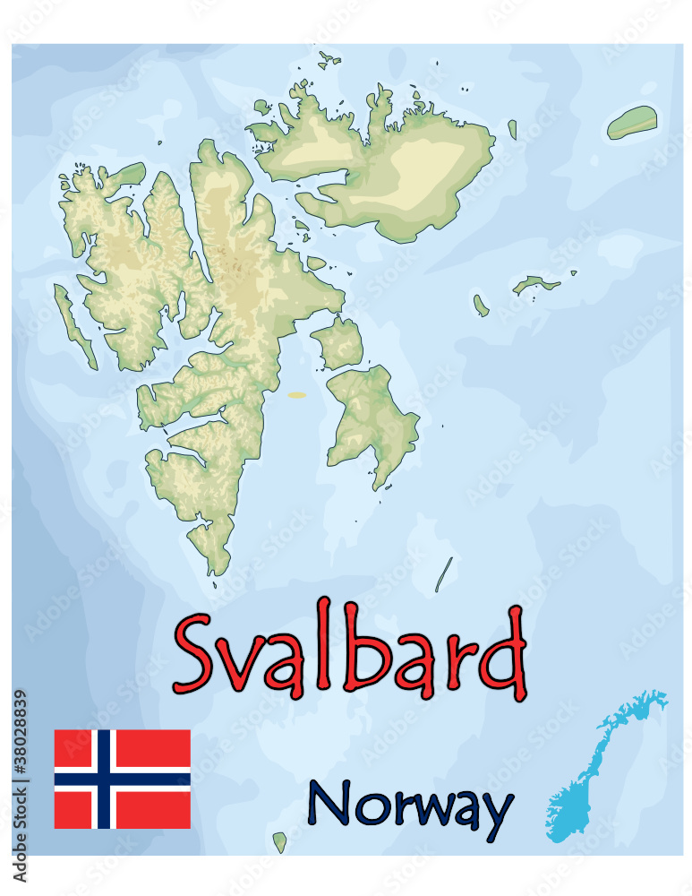 svalbard norway map flag emblem Stock Vector | Adobe Stock