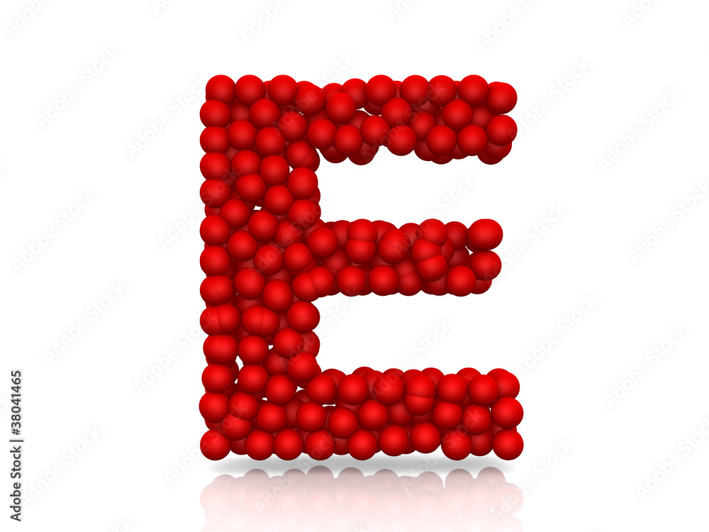 Shape of letter E made from 3d spheres Stock Illustration | Adobe Stock