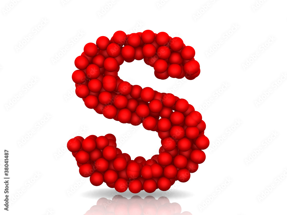 Shape of letter S made from 3d spheres Stock Illustration | Adobe Stock