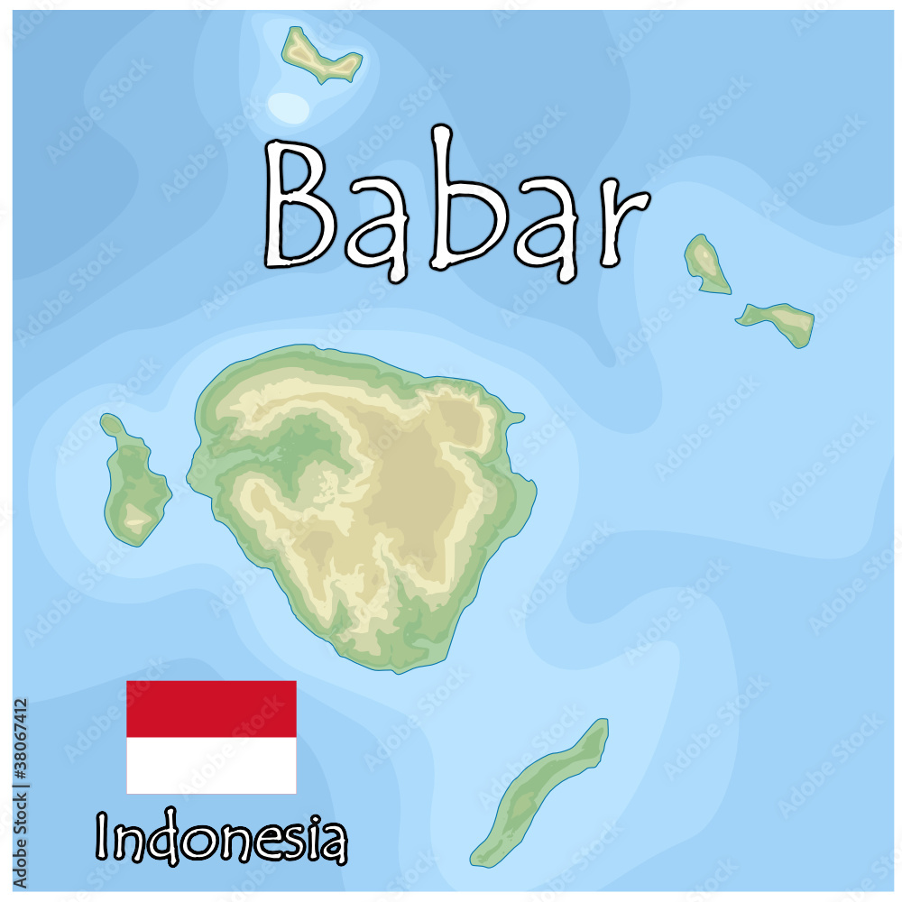 babar island indonesia map flag emblem Stock Vector | Adobe Stock