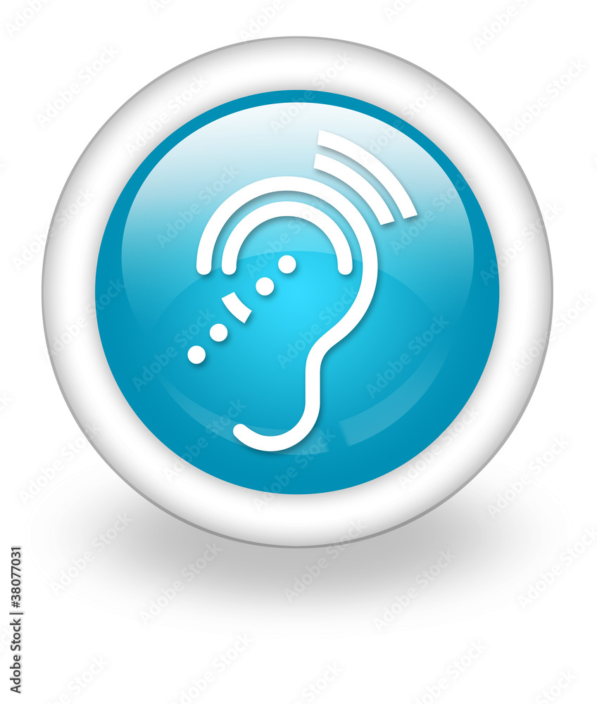 Light Blue Icon "Hearing Impairment" ilustración de Stock | Adobe Stock