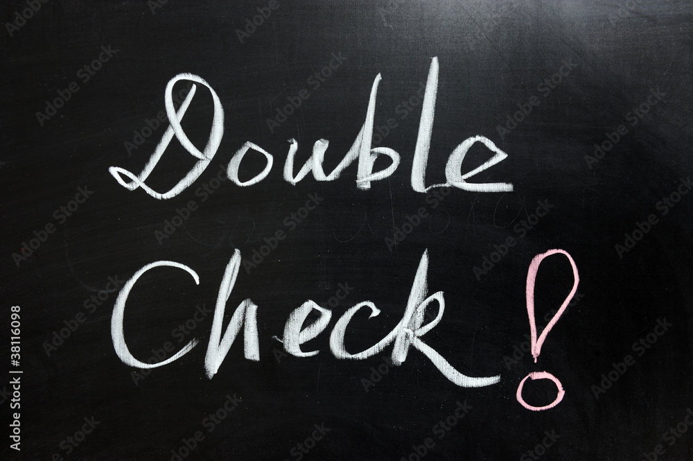 Double check Stock Photo | Adobe Stock