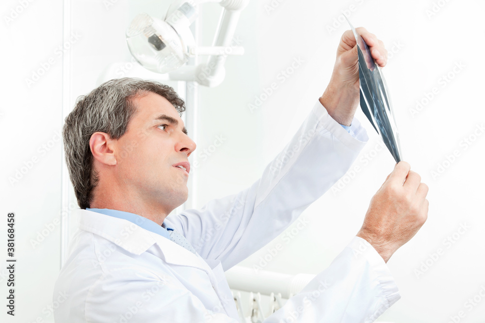 Zahnarzt betrachtet Röntgenbild von Gebiss Stock Photo | Adobe Stock
