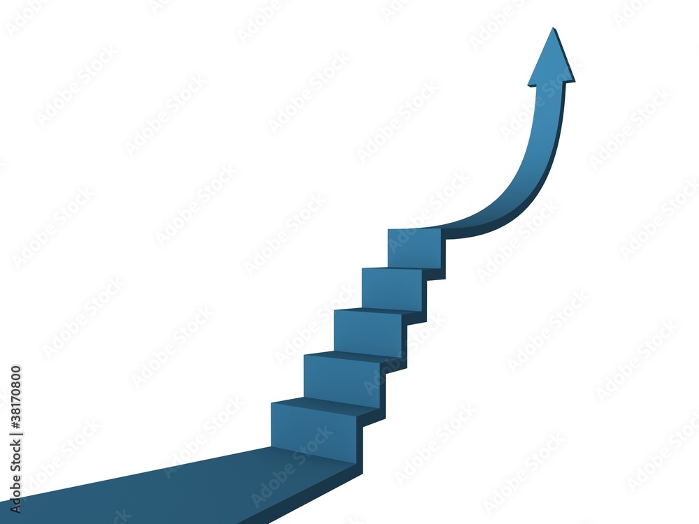 blue concept arrow ladder of business success Stock Illustration ...