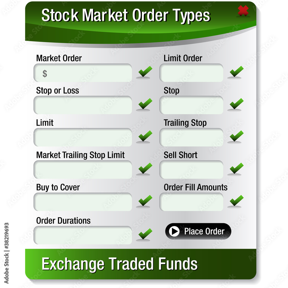 Stock Market Order Types Menu Stock Vector | Adobe Stock