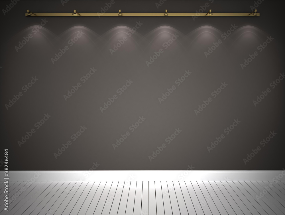 Illuminated grey wall Stock Illustration | Adobe Stock