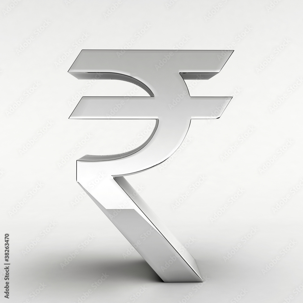 Silver Rupee Symbol Stock Illustration | Adobe Stock