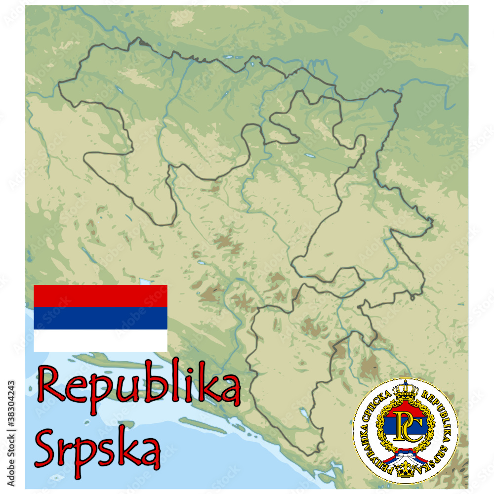 republika srpska europe map flag emblem Stock Vector | Adobe Stock