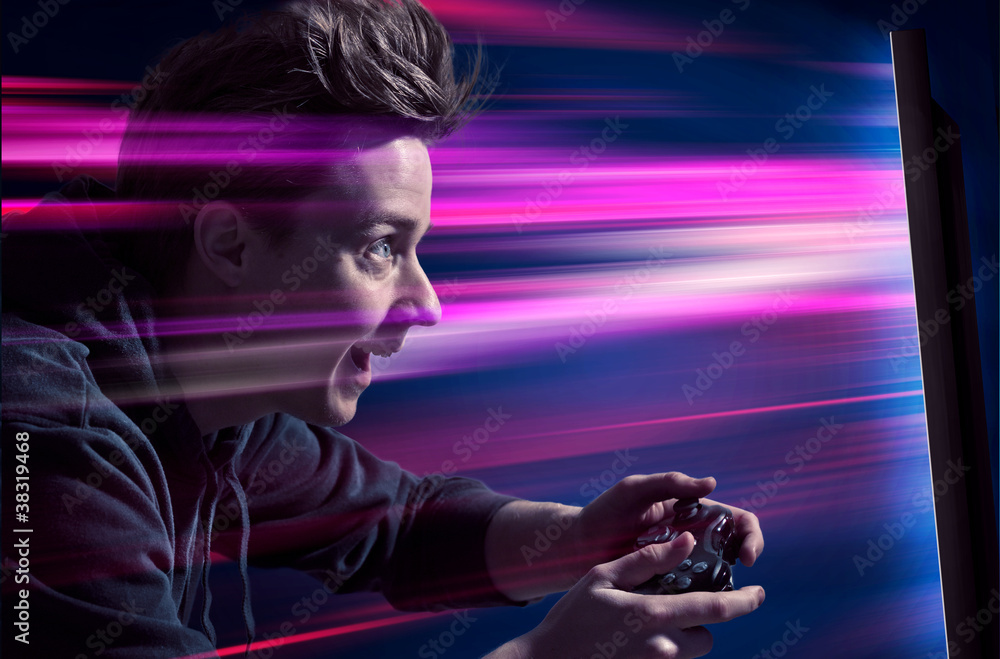 Excited Gamer Stock Photo | Adobe Stock