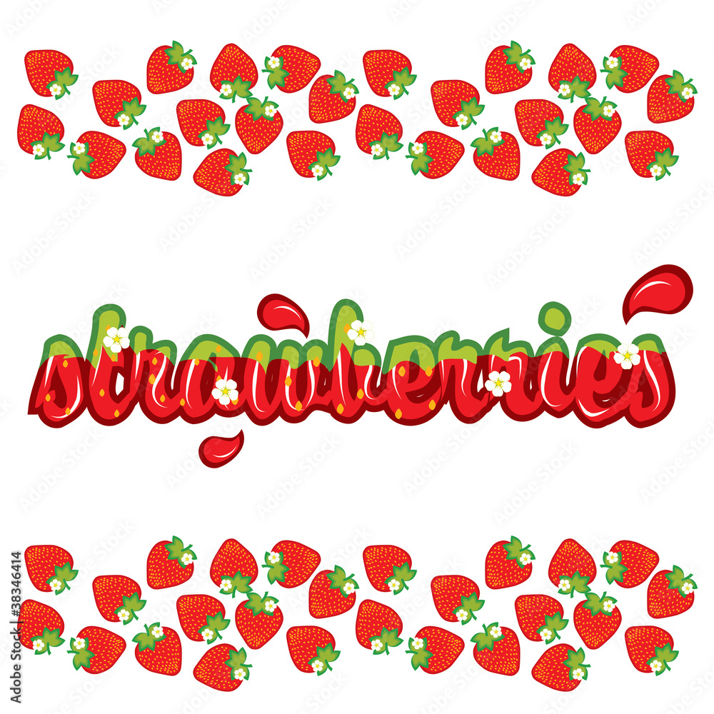 word strawberry Stock Vector | Adobe Stock