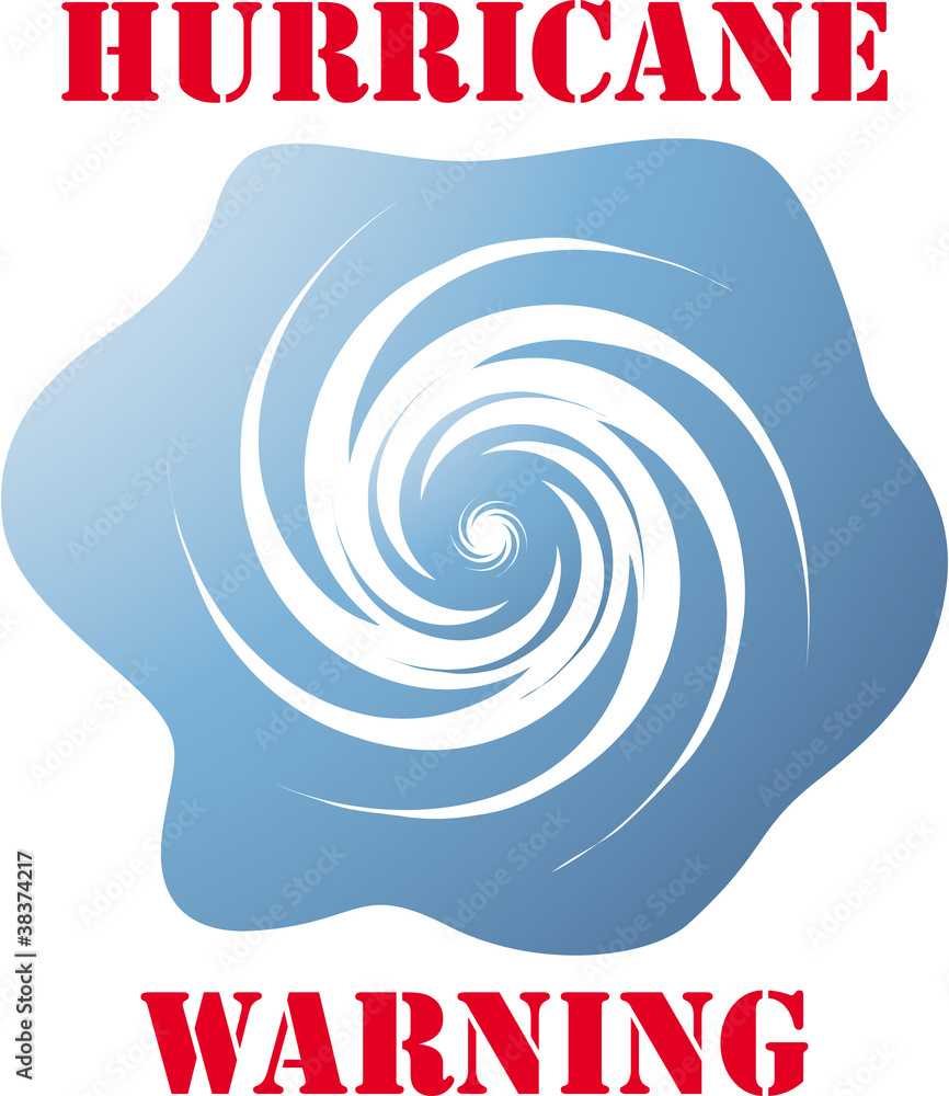 Hurricane warning icon on white vector Stock Vector | Adobe Stock