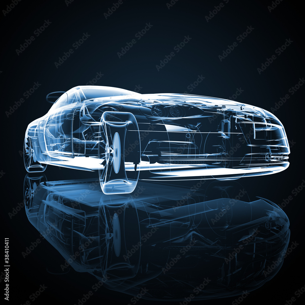 Auto Konstruktionszeichnung Ilustrasi Stok | Adobe Stock