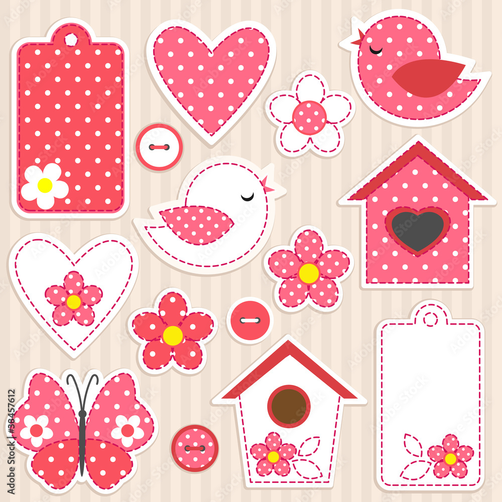 Vector scrapbook elements - love set Stock Vector | Adobe Stock