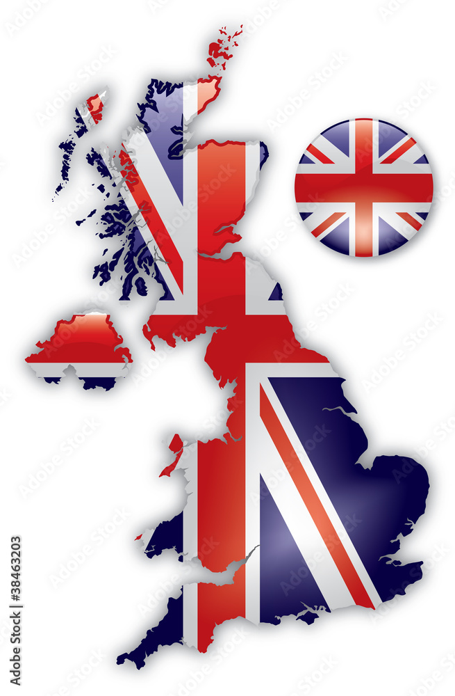 Detailed Map of Great Britain Stock Vector | Adobe Stock