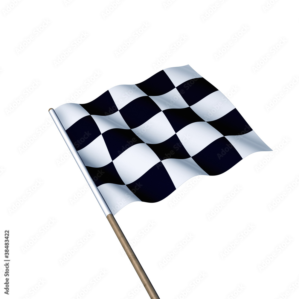 Wehend Zielflagge auf weißem Hintergrund Stock-Illustration | Adobe Stock