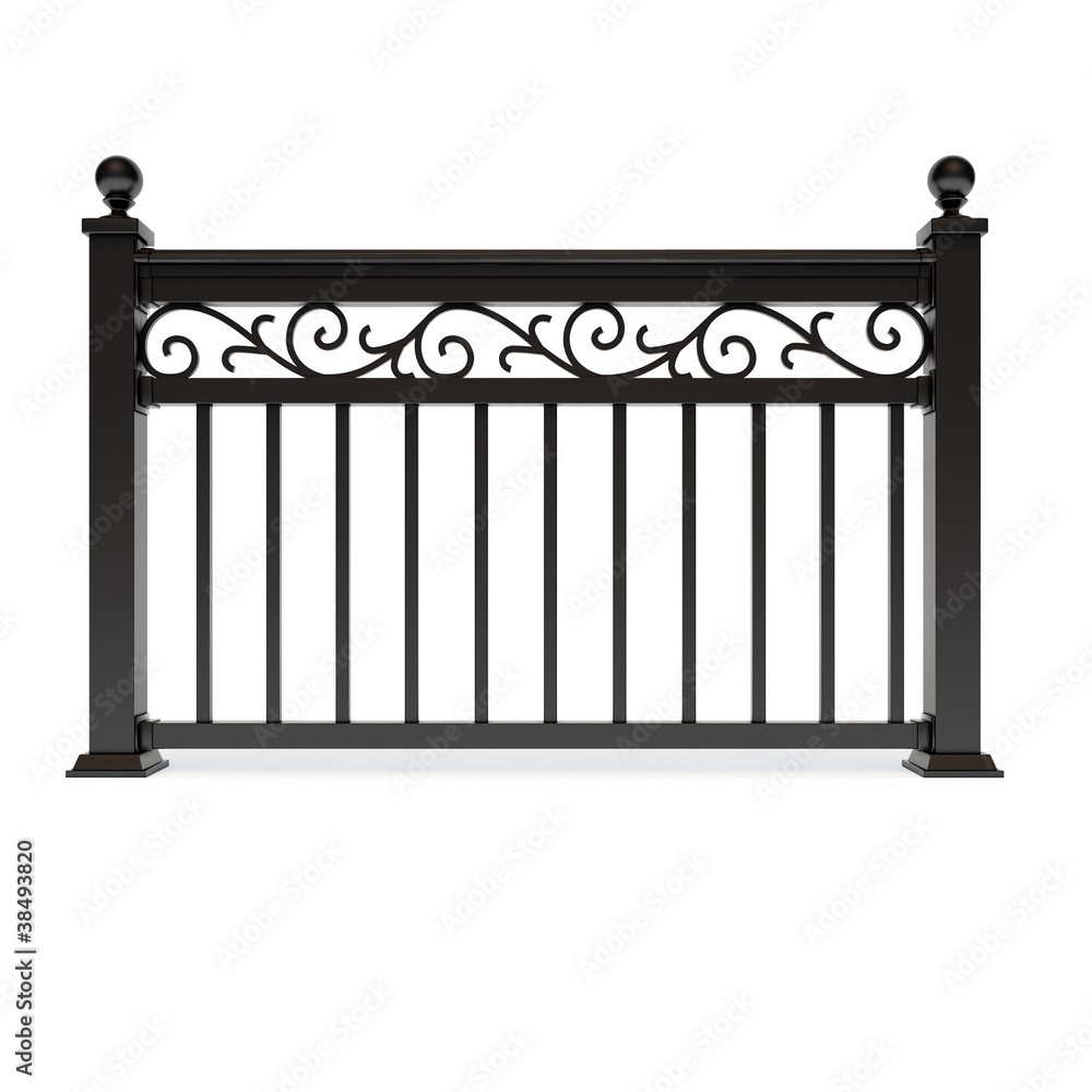 Black metal railing with pattern Stock Illustration | Adobe Stock