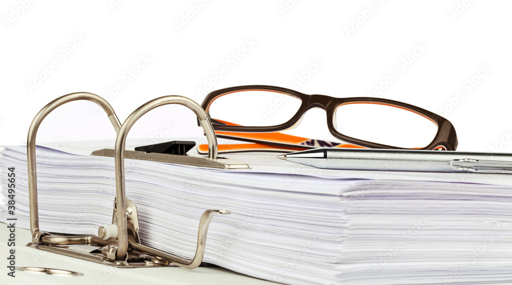 Akten Ordner mit Schriftstücken und Dokumenten Stock Photo | Adobe Stock