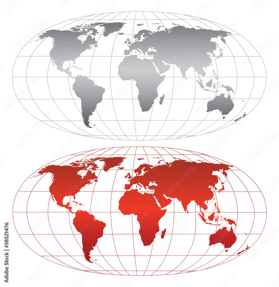 High detailed world map Stock Vector | Adobe Stock