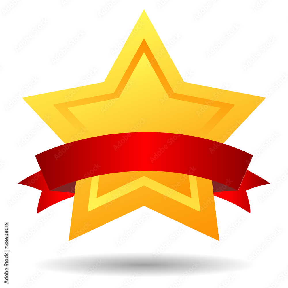 Gold star award icon, vector illustration Stock Vector | Adobe Stock