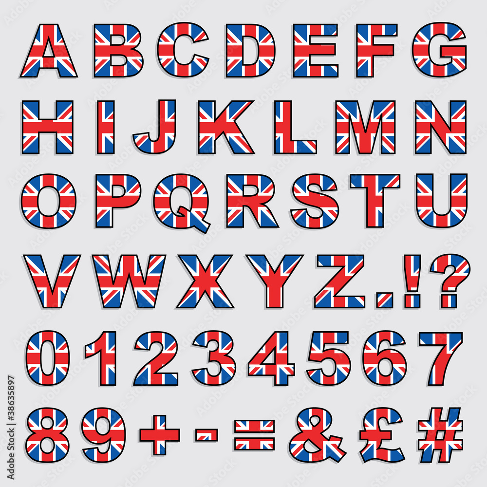 great britain alphabet Stock Vector | Adobe Stock