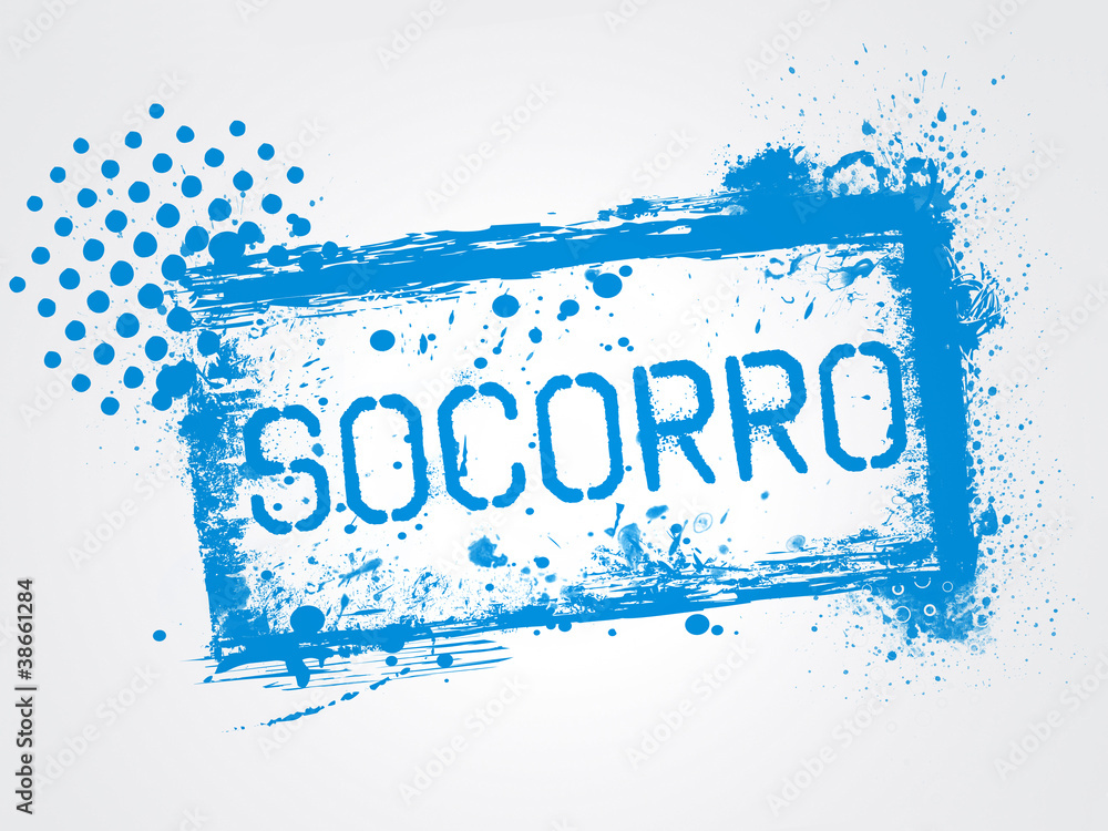 Palavra socorro em azul ilustração do Stock | Adobe Stock