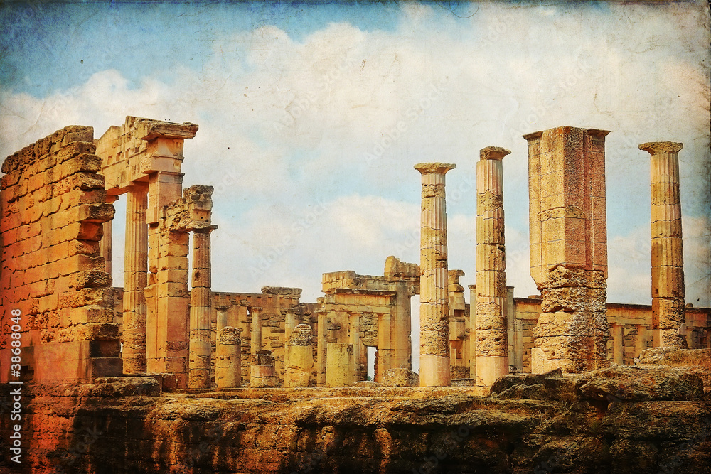 Foto Stock Il Gymnasium greco di Cirene - Libia | Adobe Stock