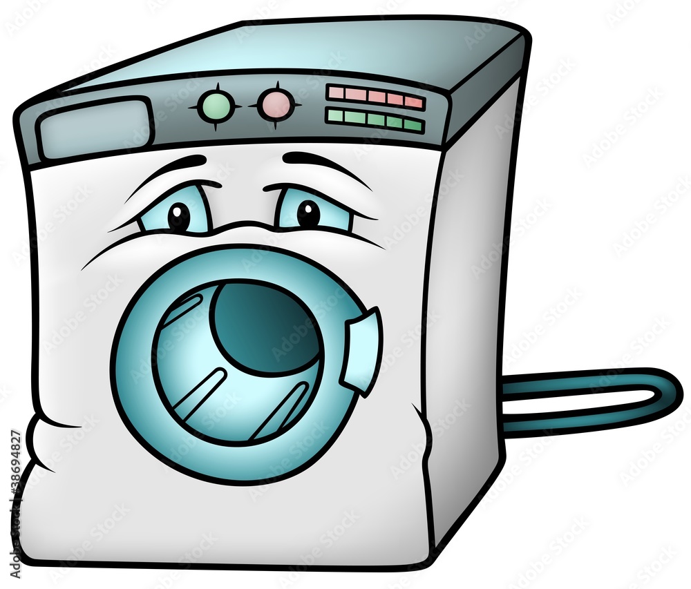 Washing Machine - Colored Cartoon Illustration Stock Illustration ...