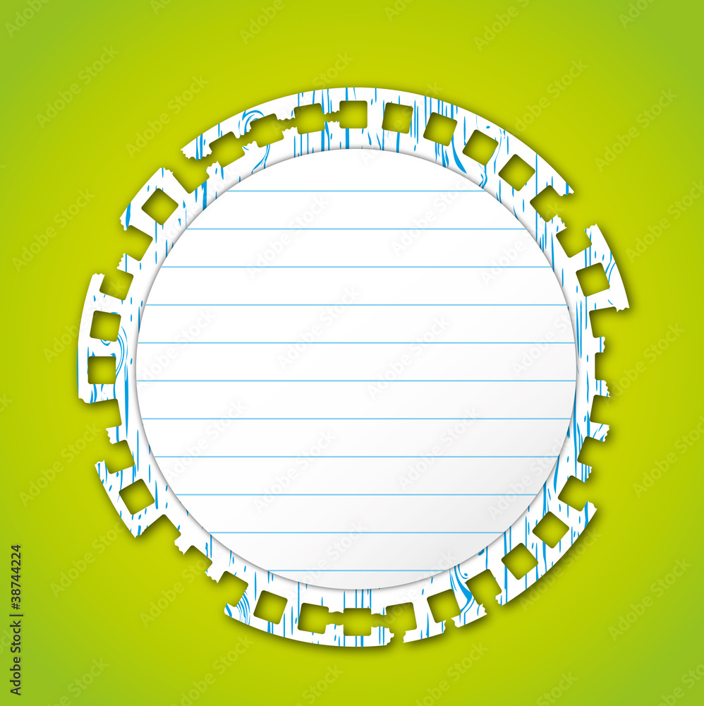 Sticky note pad with wood texture border on green background. Stock ...