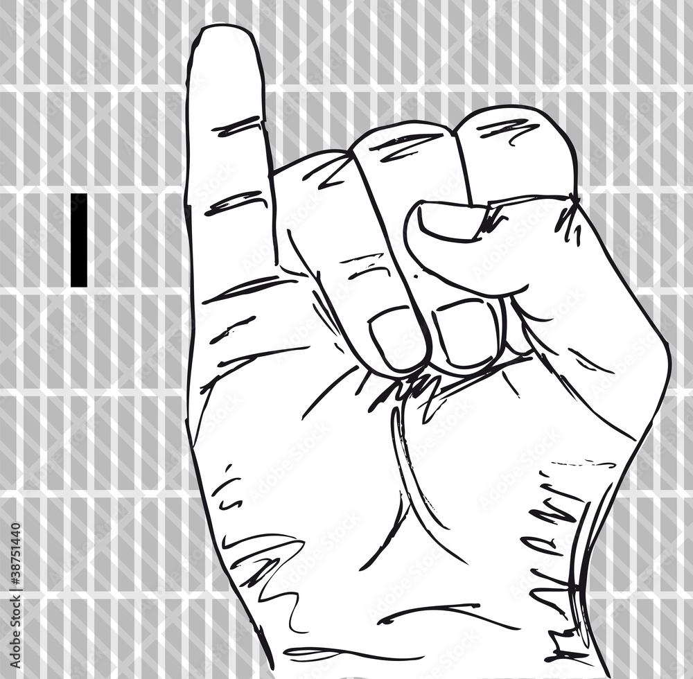 Sketch of Sign Language Hand Gestures, Letter I. Stock Vector | Adobe Stock
