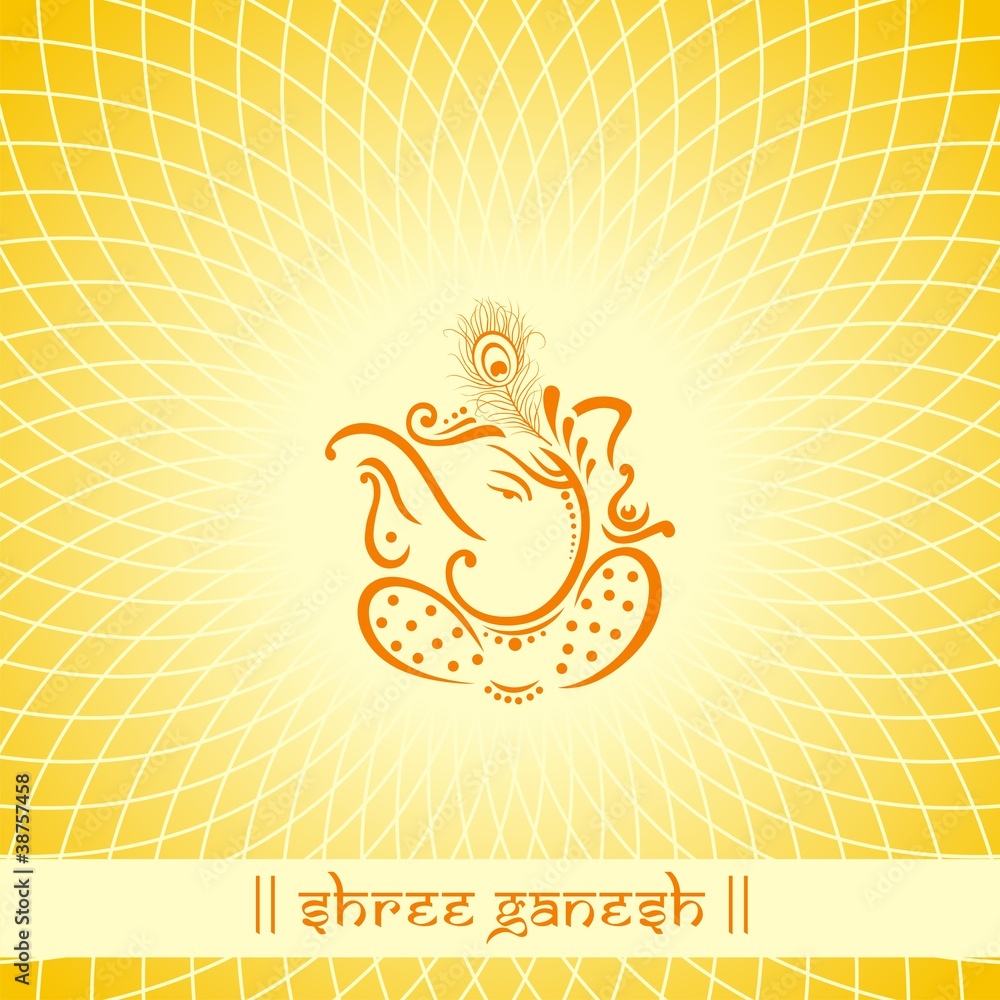 Ganesh, traditional Hindu wedding card design, India Stock Vector ...