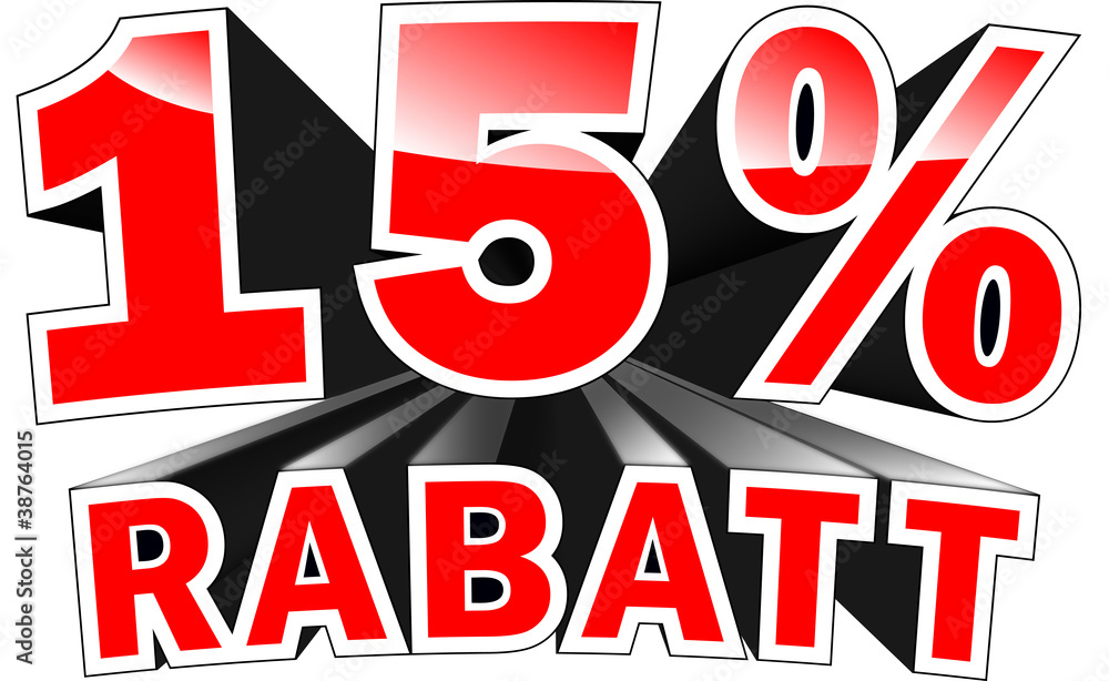 3D Schrift: 15 Prozent Rabatt Stock-Vektorgrafik | Adobe Stock
