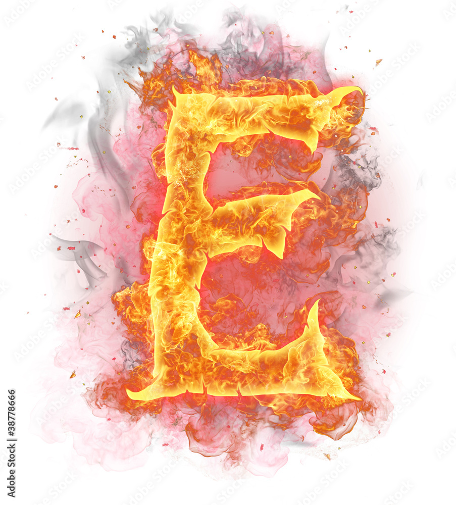 Fire letter "E" Stock Illustration | Adobe Stock
