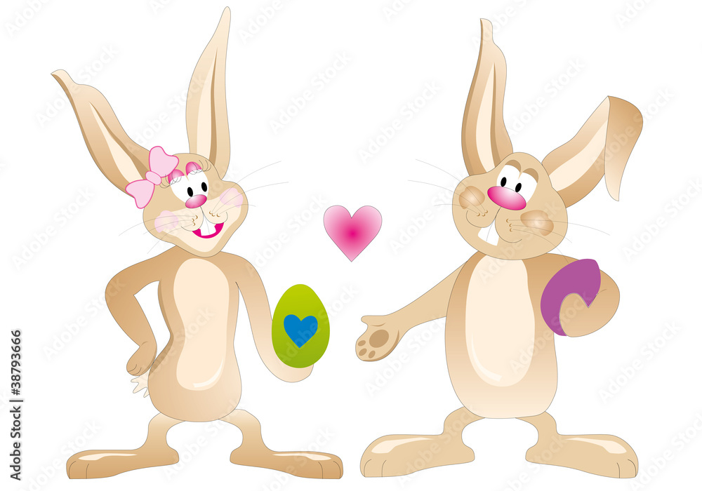 Frau Osterhase und Herr Osterhase als Paar vector de Stock | Adobe Stock