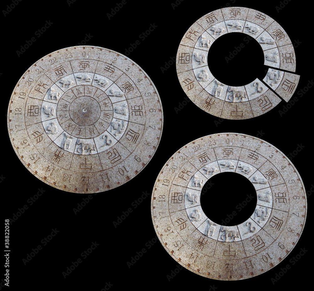 Chinese calendar with symbols and animals Stock Photo | Adobe Stock