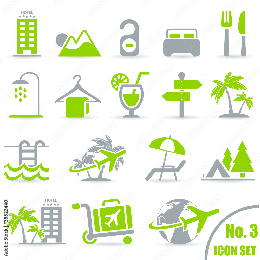 Reisen und Urlaub Icons Stock-Vektorgrafik | Adobe Stock