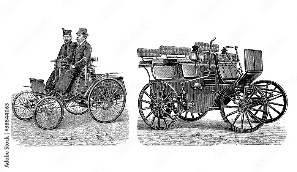 Ancient Cars 2 - 19th Stock Illustration | Adobe Stock
