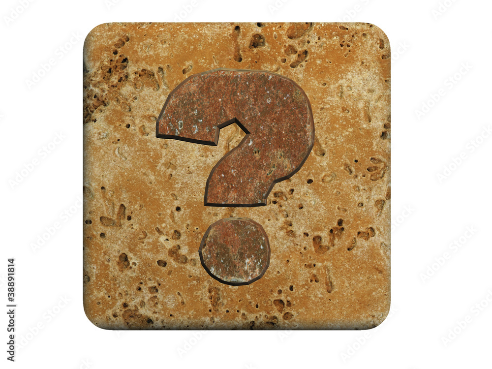 3d stone question marks, on a white isolated background. Stock Photo ...
