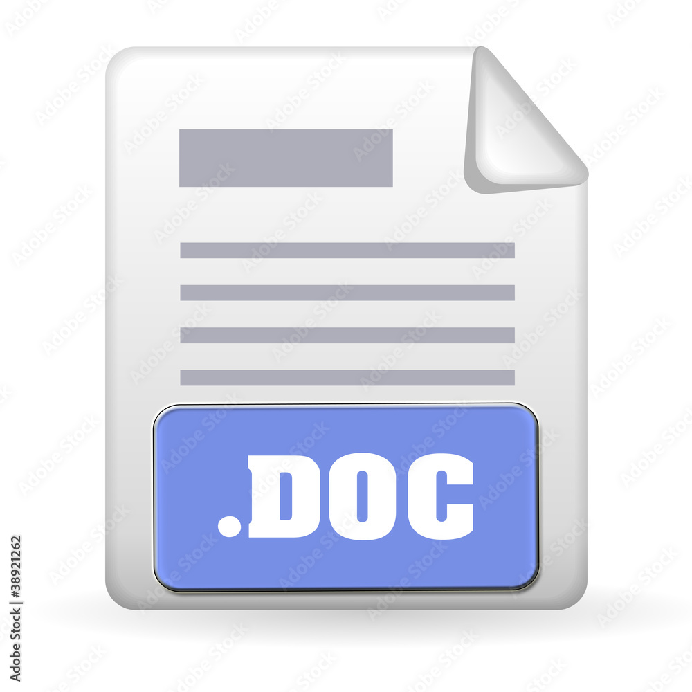 Folder Icon - .DOC Stock Illustration | Adobe Stock