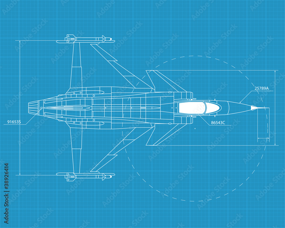 High detailed vector illustration of a modern military airplane Stock ...