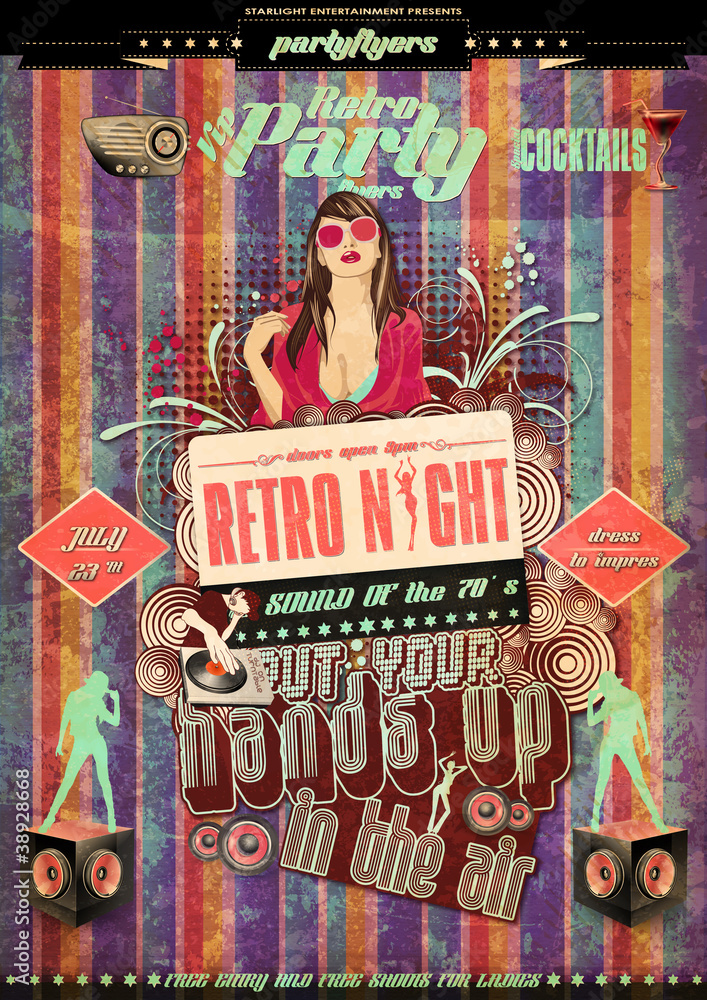 Vintage Retro Flyer Stock Vector | Adobe Stock