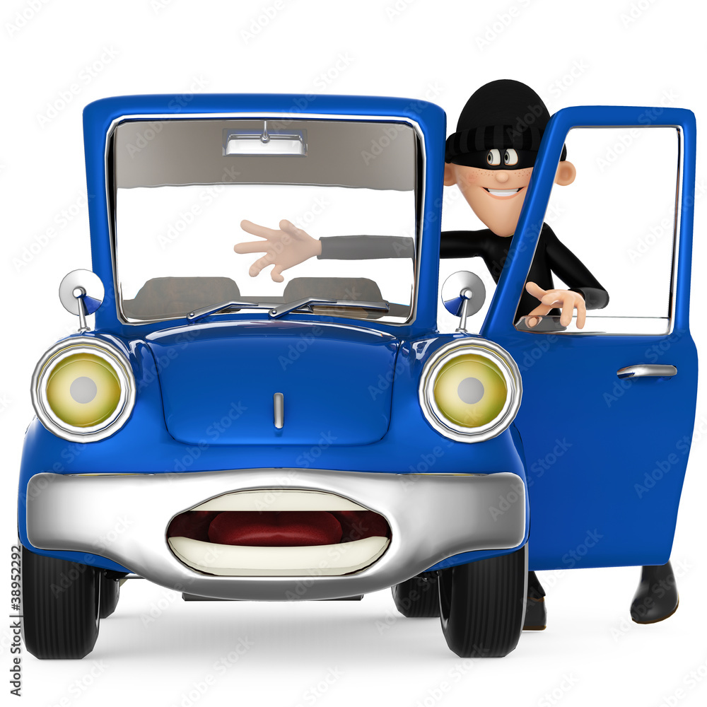 thief stealing a car cartoon Stock Illustration | Adobe Stock