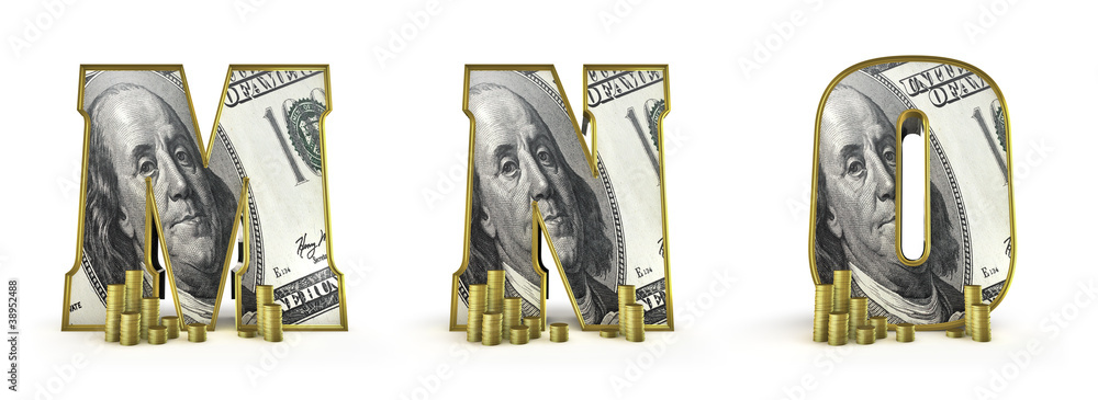 Money alphabet letters M N O Stock Illustration | Adobe Stock