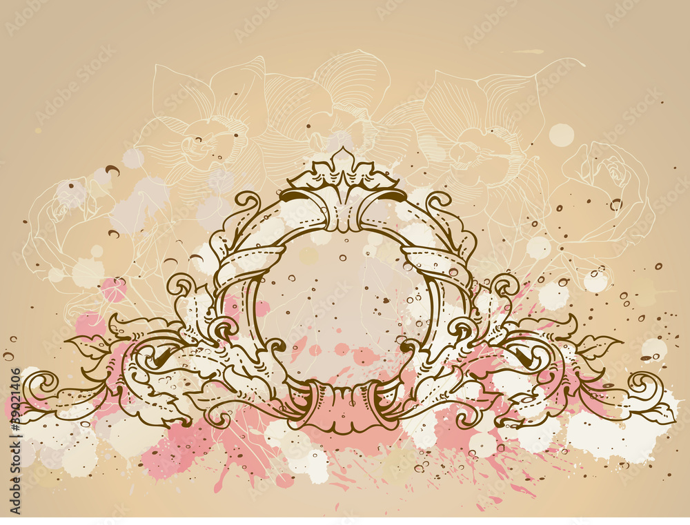 round baroque frame Stock Vector | Adobe Stock
