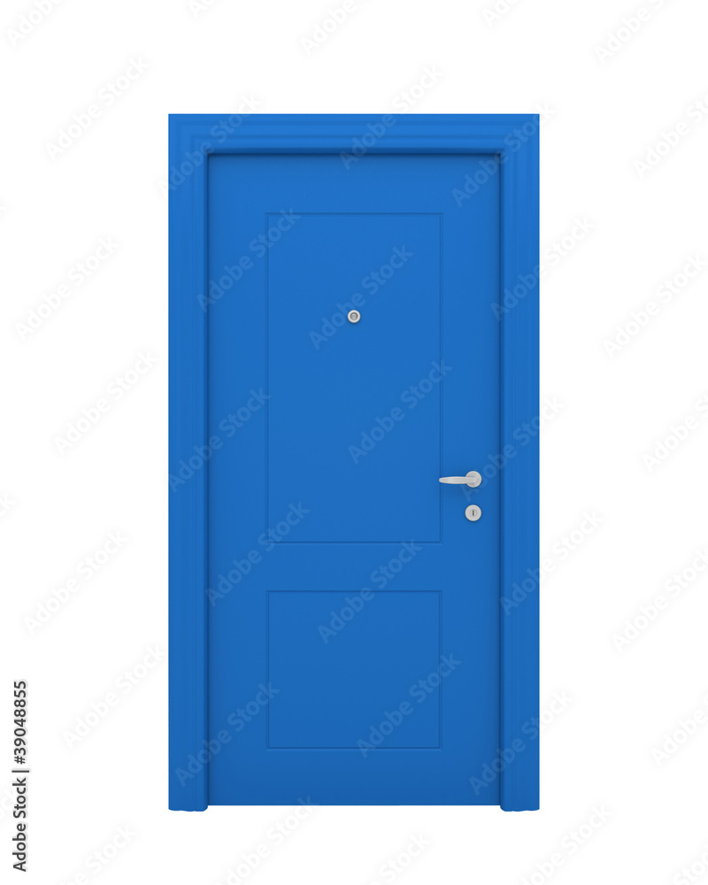 The closed blue door Stock Illustration | Adobe Stock